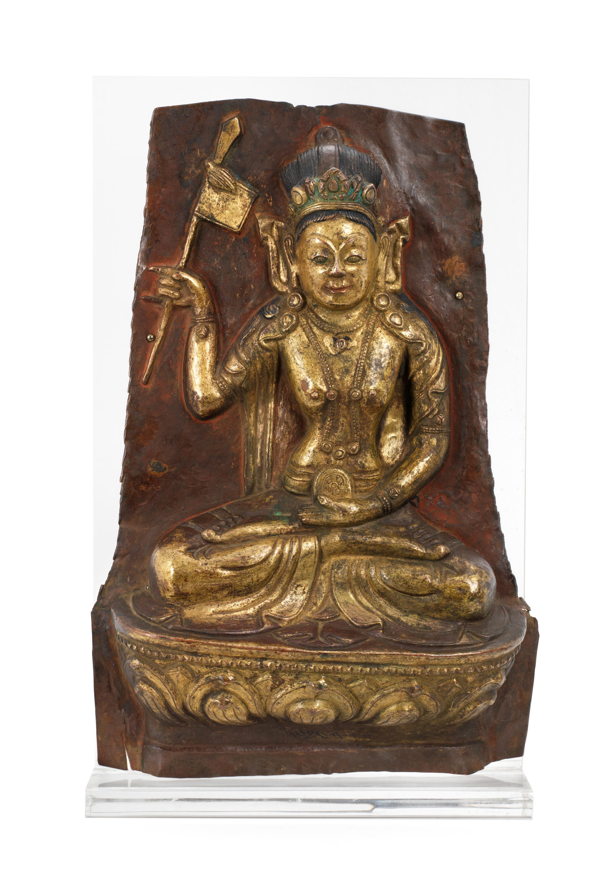 Bonhams A Gilt Copper Repoussé Panel 17th18th Century