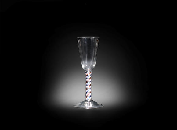 Bonhams A Fine And Rare Colour Twist Ale Glass Circa 1770