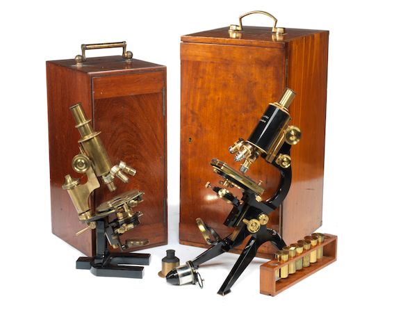 Bonhams : Two German compound monocular microscopes,