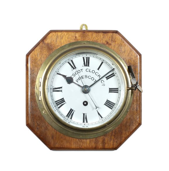 Bonhams : A early 20th century Ship's Bulkhead Timepiece With Centre ...