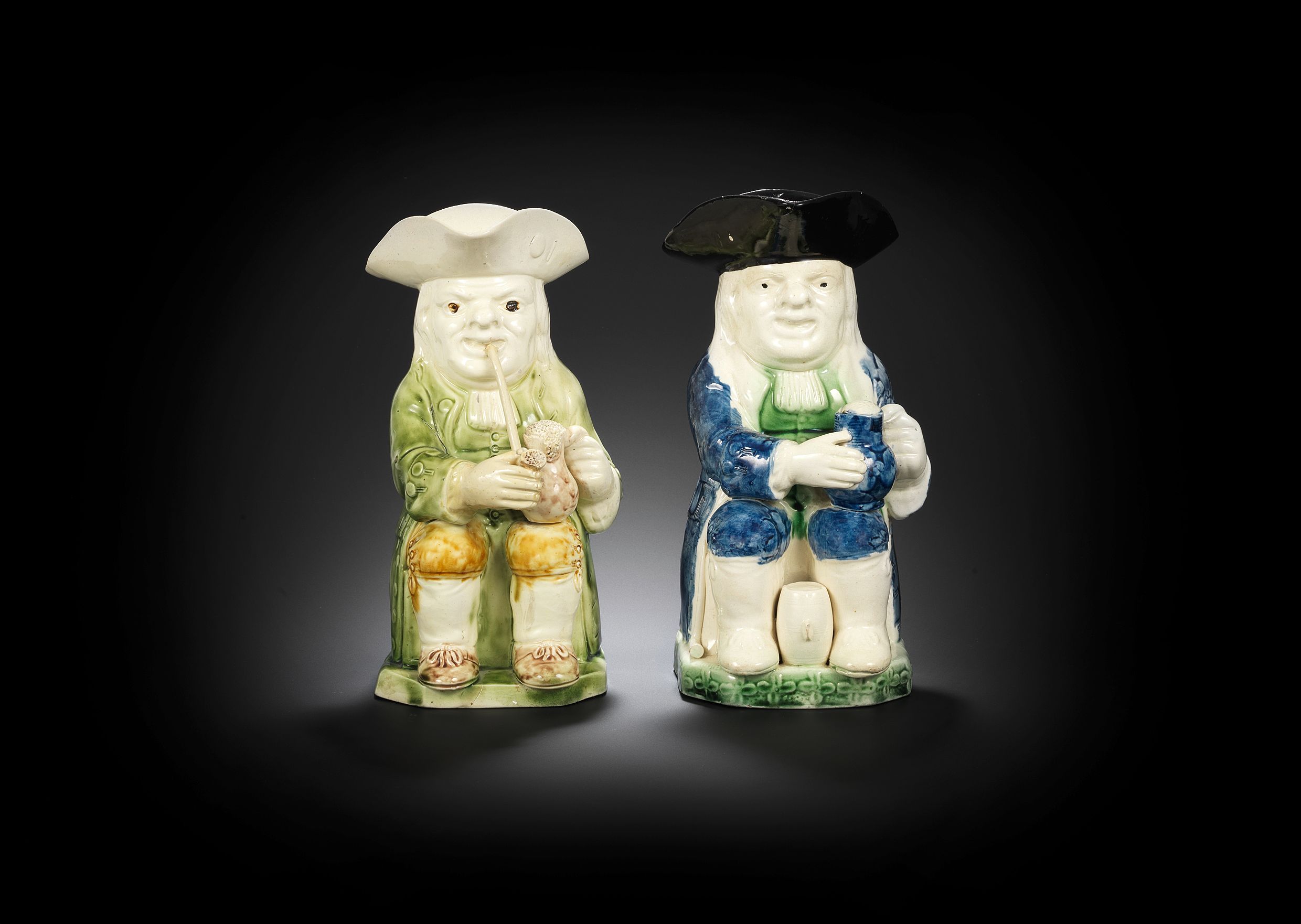 Bonhams : A creamware 'Step' Toby jug and another creamware Toby jug ...