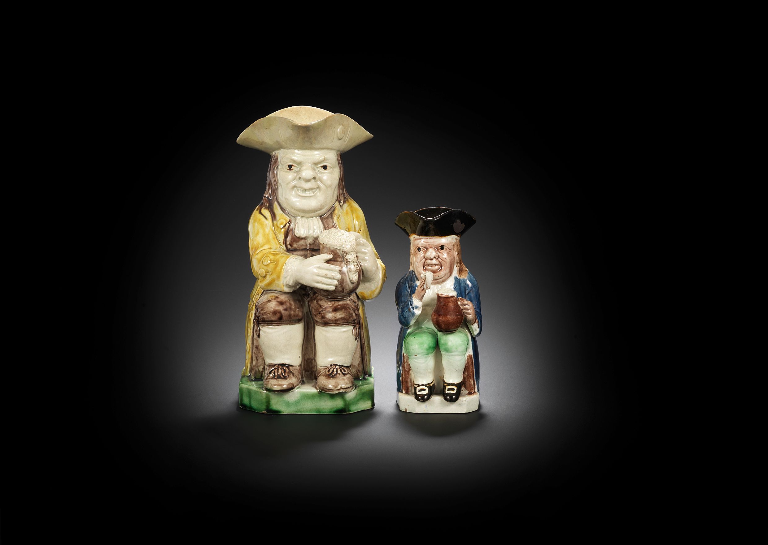 Bonhams : A rare small Wood type 'Sharp Face' Toby jug and another Wood ...