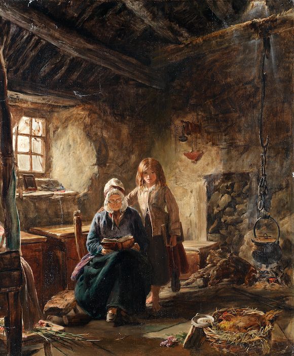 Bonhams : John Callcott Horsley, RA (British, 1817-1903) 'Auld Grannie ...