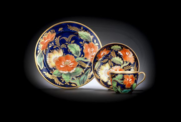Bonhams : A Coalport cup and saucer and a small plate painted by Thomas ...