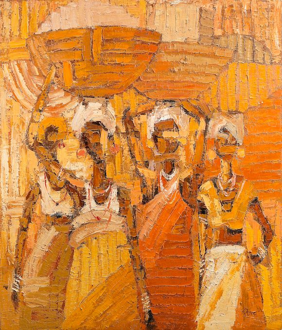 Bonhams : Rom Isichei (Nigerian, born 1966) 'Graceful Four'