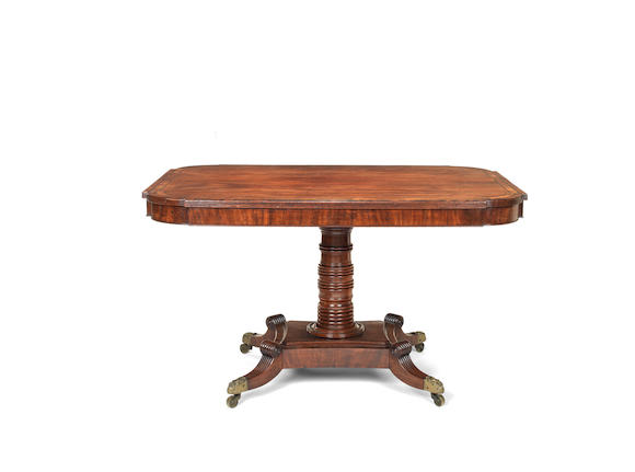 Bonhams A Regency Mahogany Rosewood Banded And Brass Line Inlaid
