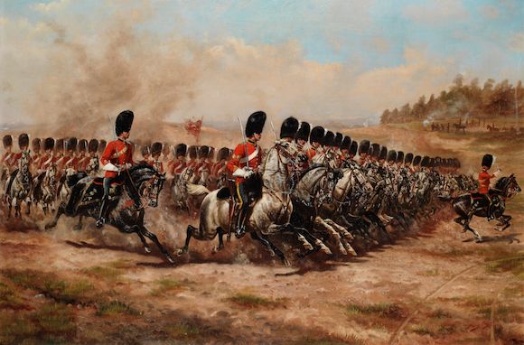 Bonhams : Harry Payne (British, 1858-1927) Charge of the 2nd Dragoons ...
