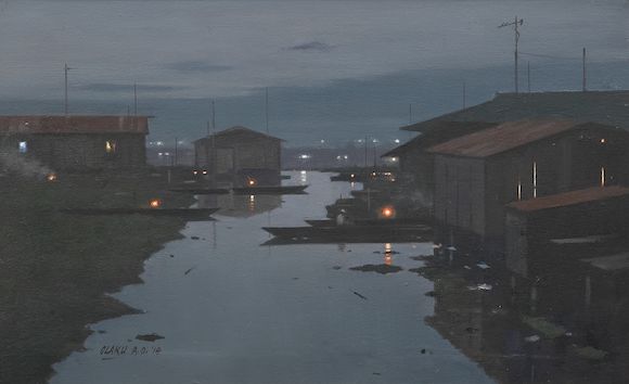 Bonhams : Abiodun Olaku (Nigerian, born 1958) 'Roots' (Oko Baba Series)