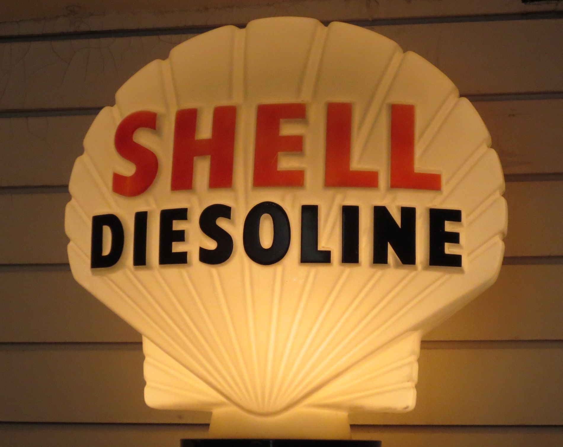 Bonhams Cars : A Shell Diesoline glass petrol pump globe,