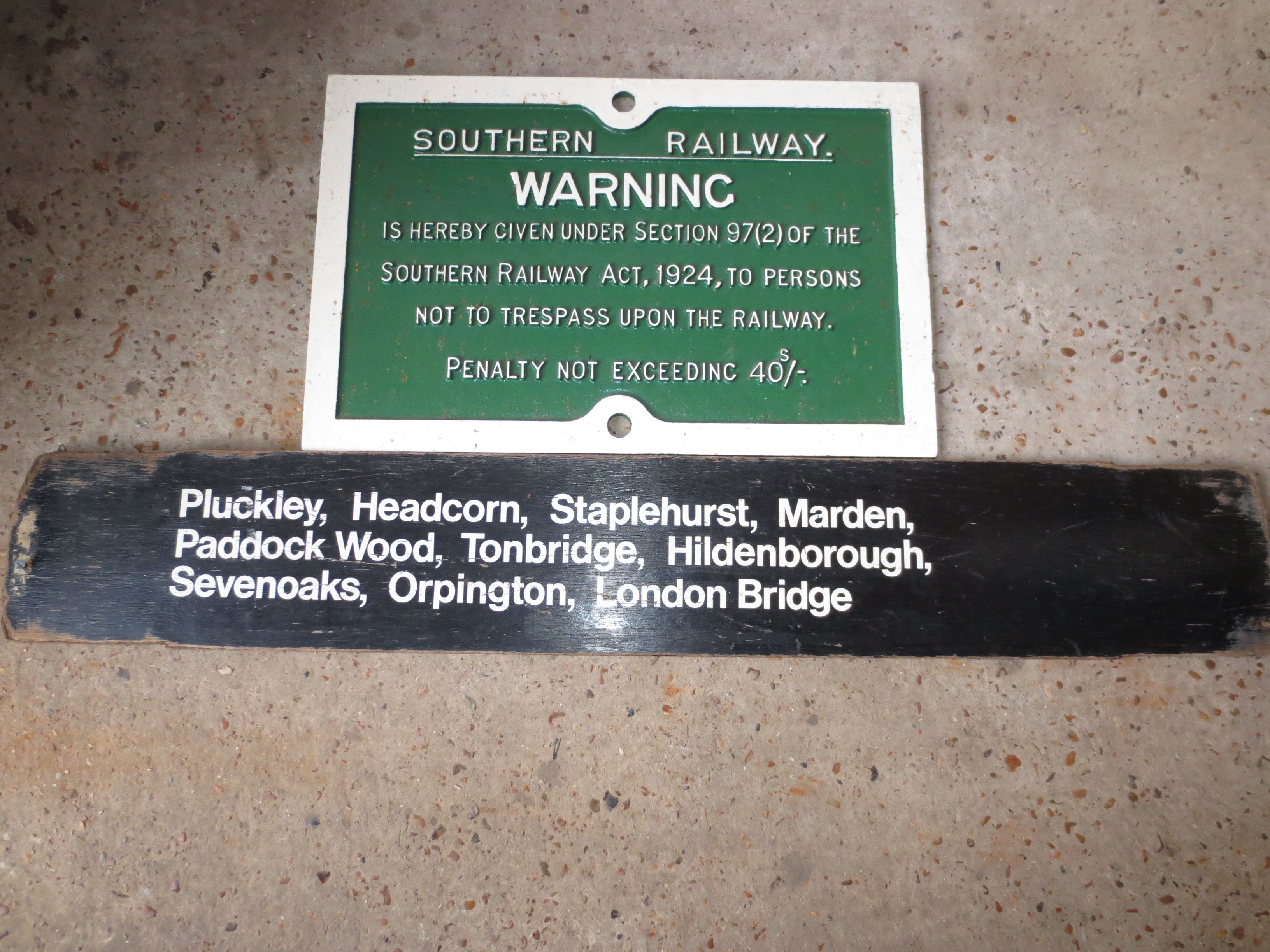 Bonhams Cars : Two railway signs,