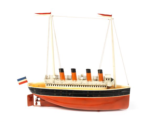 Bonhams : Bing tinplate c/w Four-funnel Ocean Liner, circa 1928