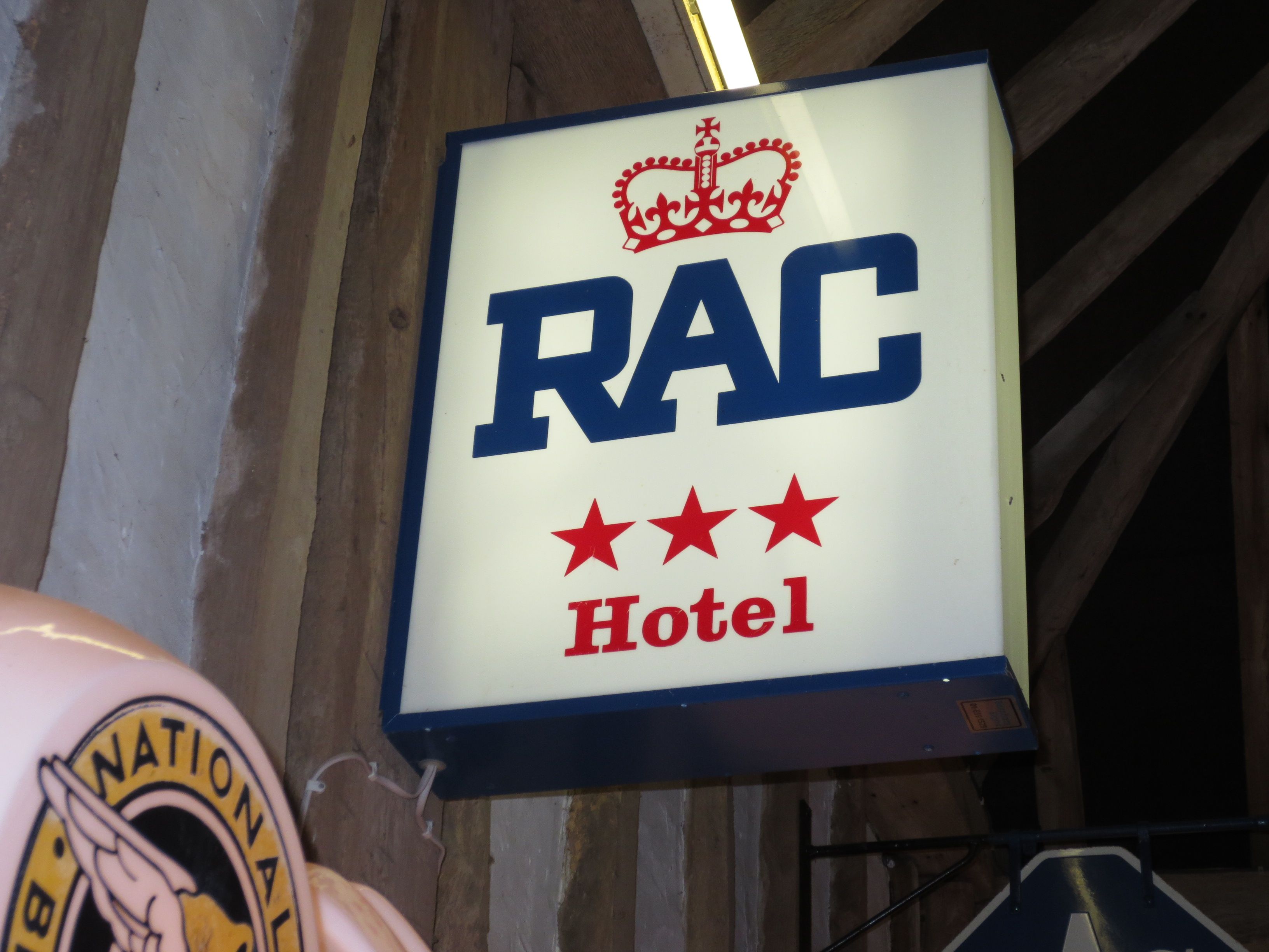 Bonhams Cars : An 'RAC three star Hotel' wall-mounted illuminated sign ...