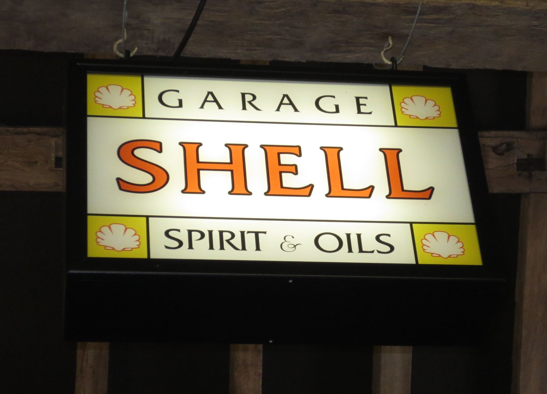 Bonhams Cars : A Shell Garage illuminated hanging sign,