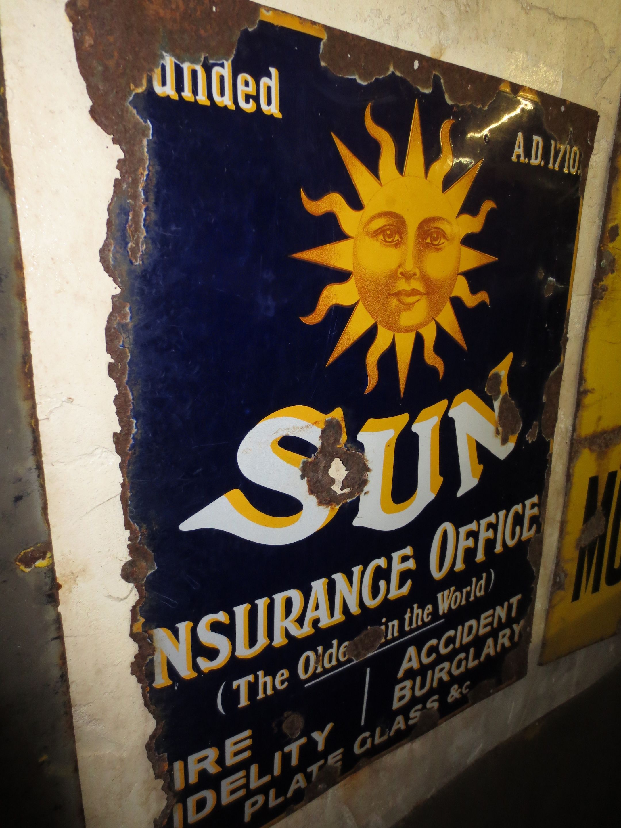 Bonhams Cars : A Sun Insurance Office enamel sign,