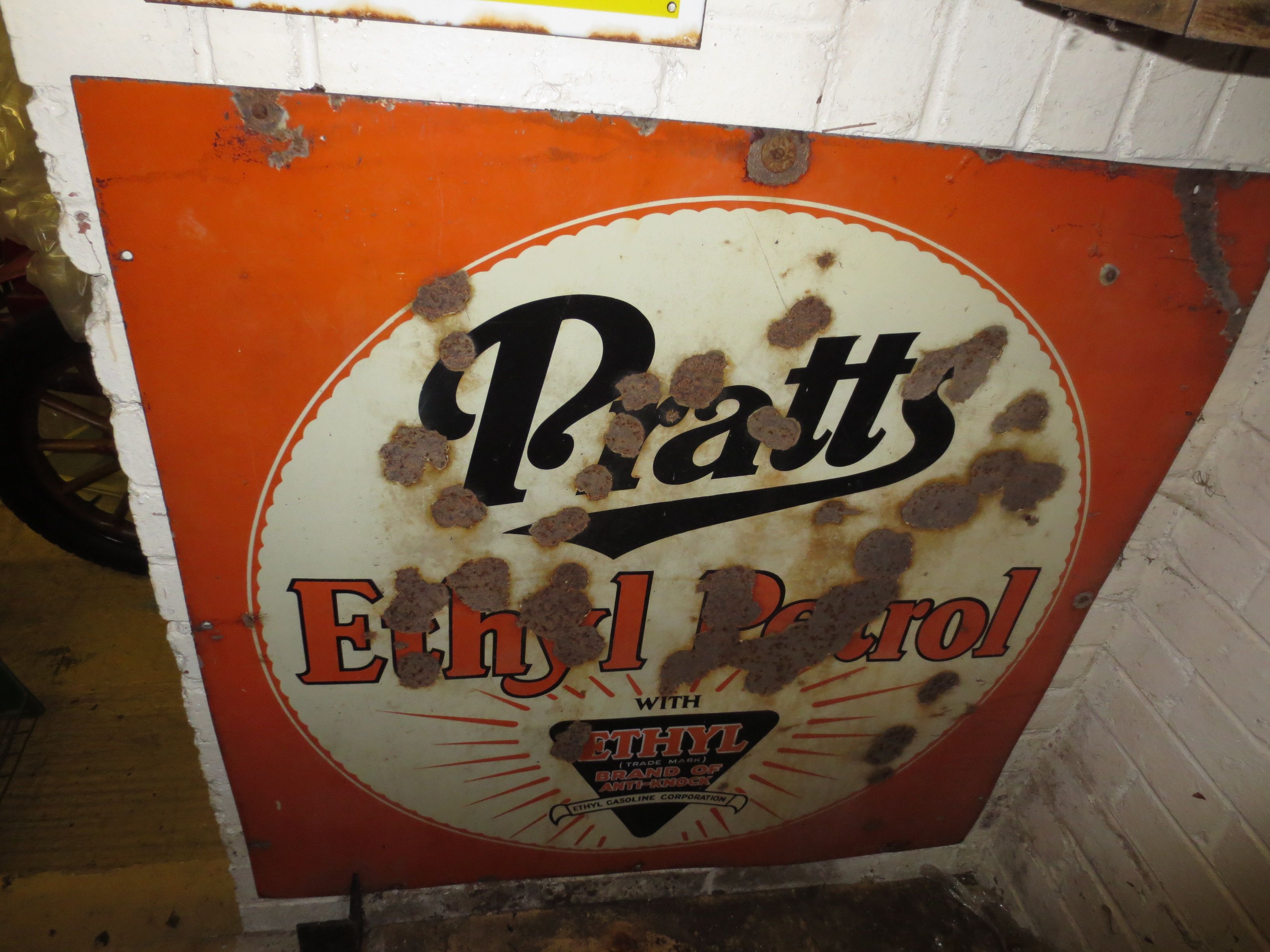 Bonhams Cars : A Pratt's Ethyl Petrol enamel sign,