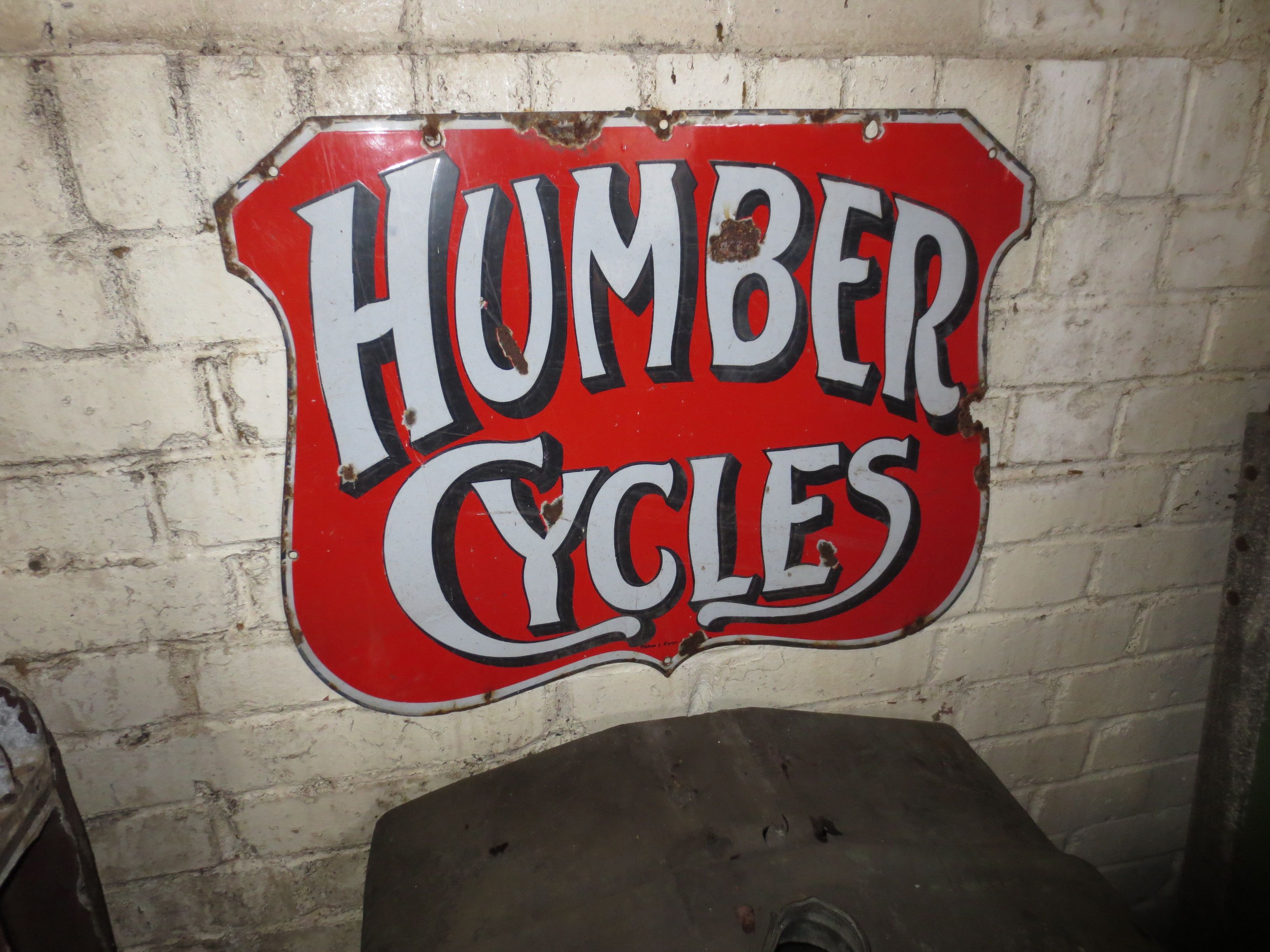 Bonhams Cars : A Humber Cycles enamel sign,