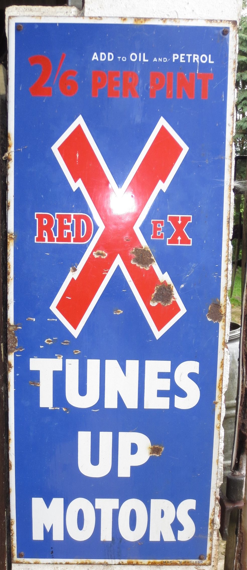 Bonhams Cars : A Redex 'Tunes Up Motors' enamel sign,