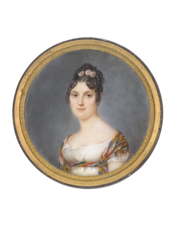 Bonhams : Mlle Aimée Perlet (French, active 1798-1854) A Lady, wearing ...