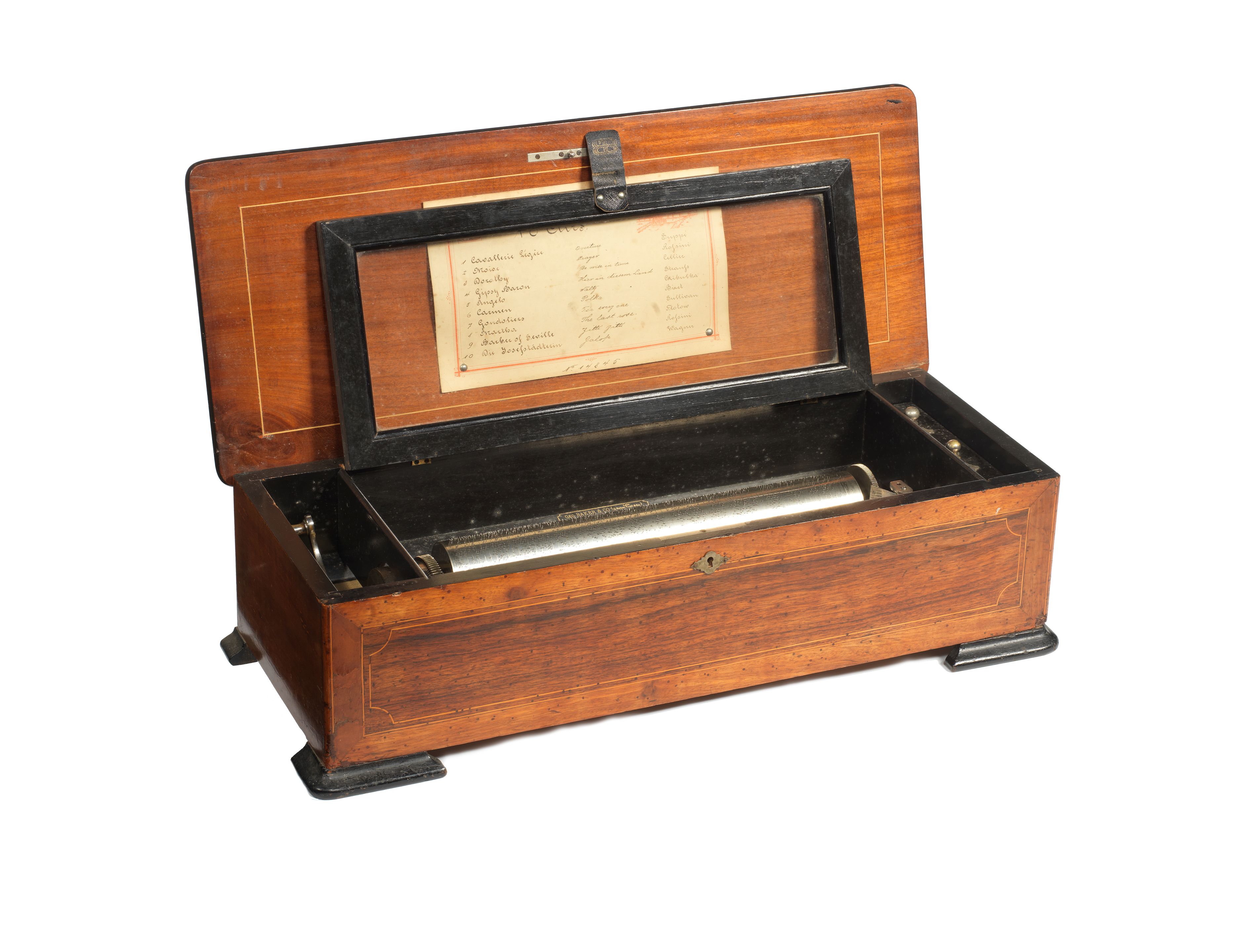 Bonhams : A George Baker mandoline cylinder musical box, Swiss, late ...