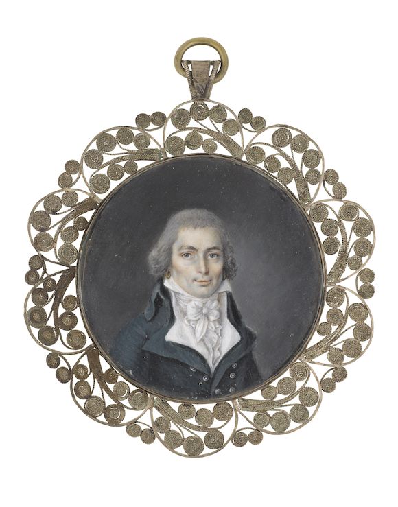 Bonhams : French School, circa 1790 A portrait miniature of a Gentleman ...