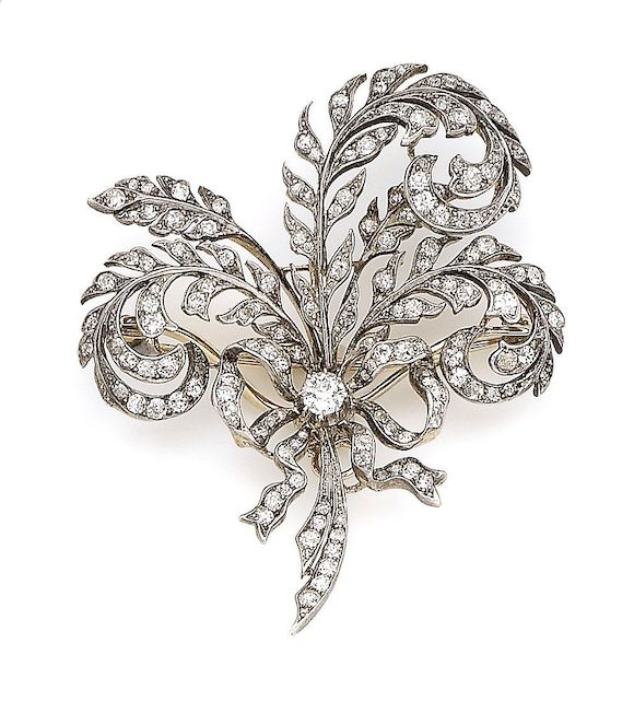 Bonhams : A diamond-set brooch,