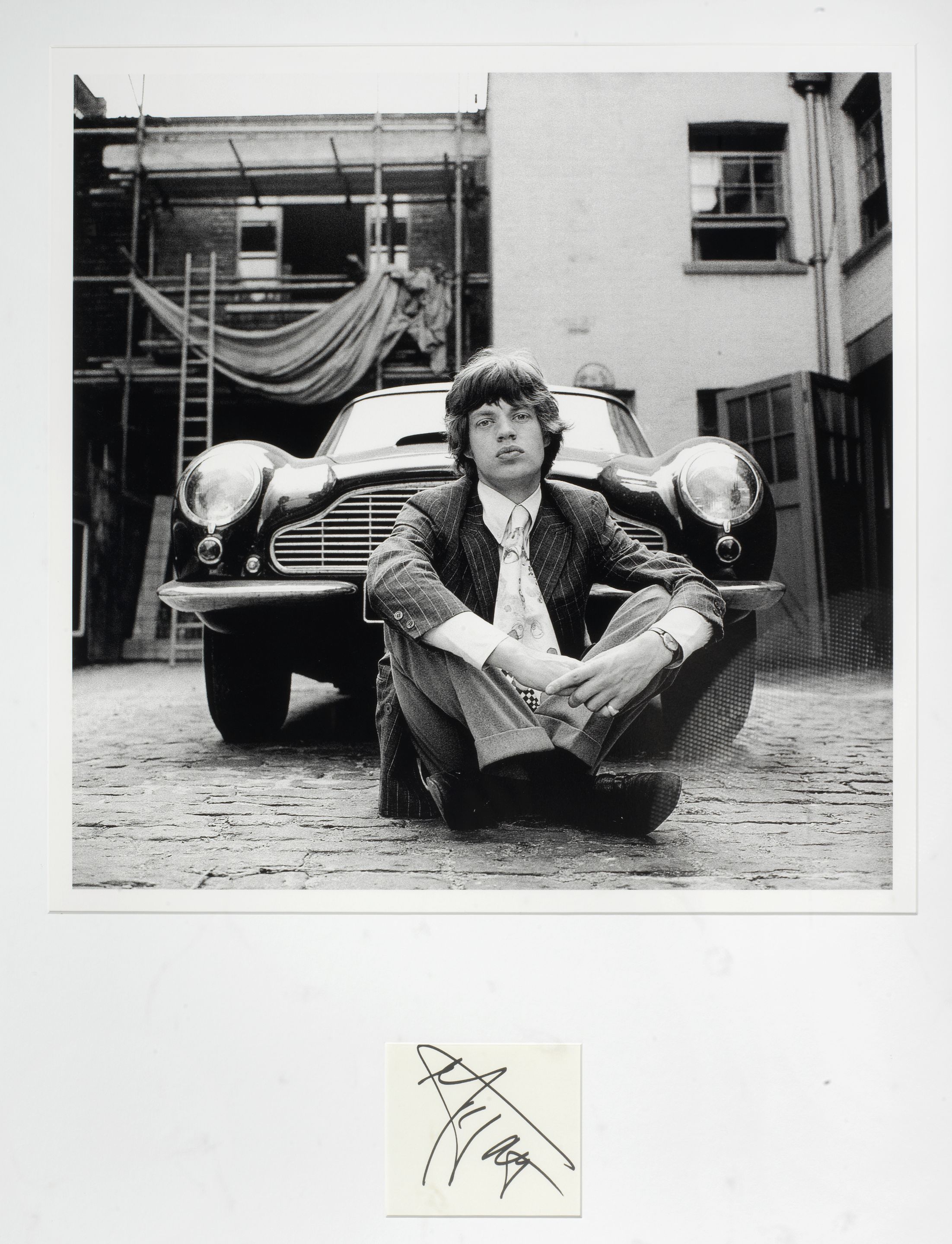 Bonhams Cars : A large framed photograph with signature of Mick Jagger ...
