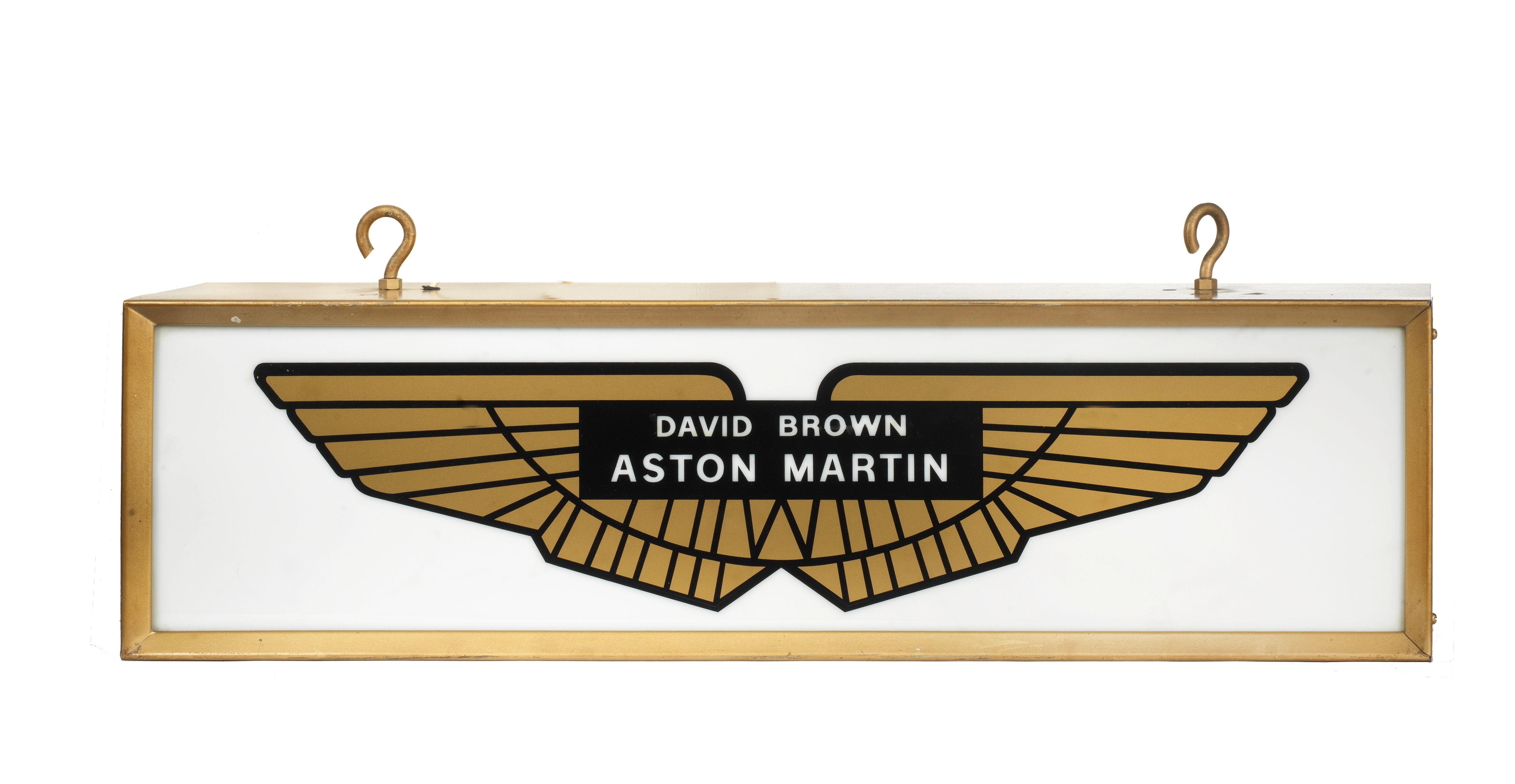Bonhams Cars : A 'David Brown Aston Martin' illuminating hanging sign,