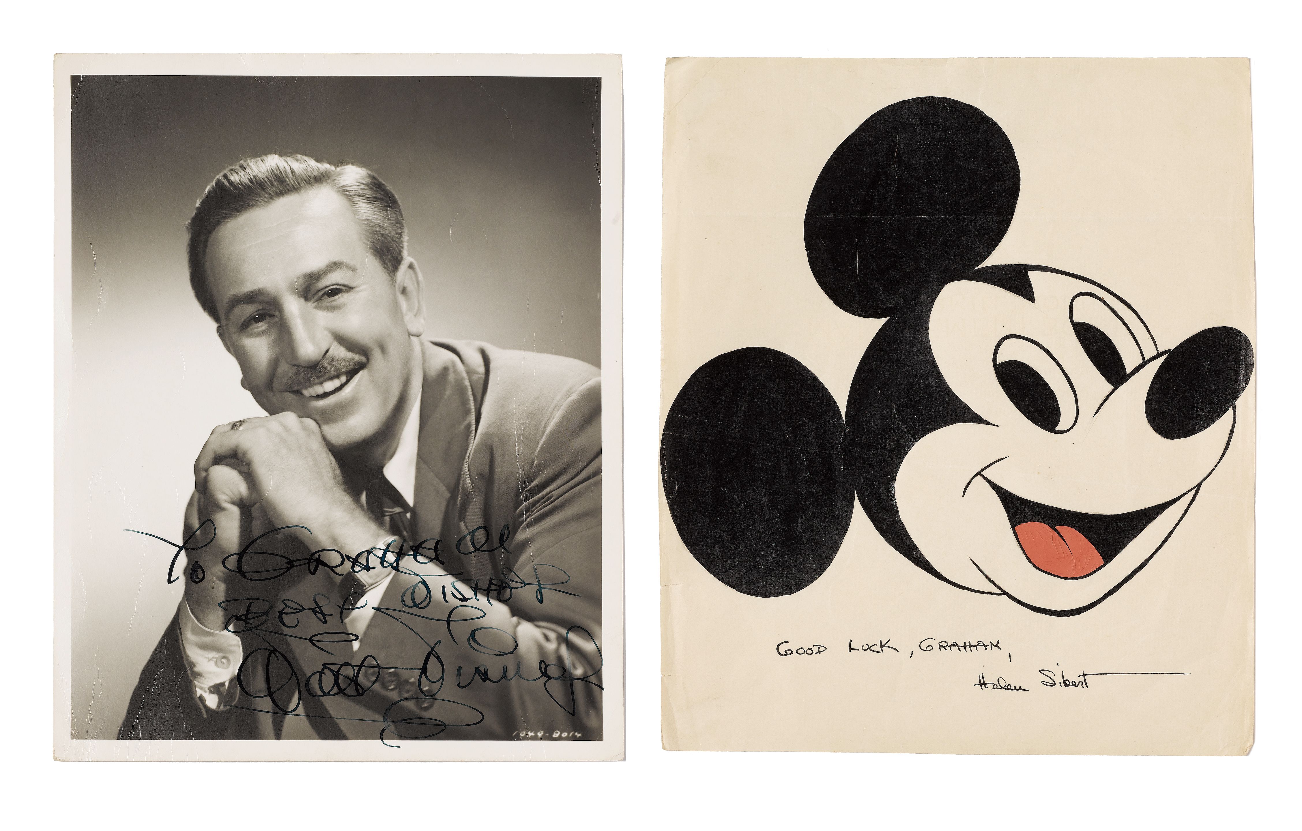 Bonhams : Walt Disney A large black and white portrait photograph of ...