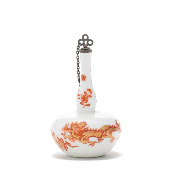 Bonhams : A Meissen miniature vase from the 'Red Dragon' service for ...