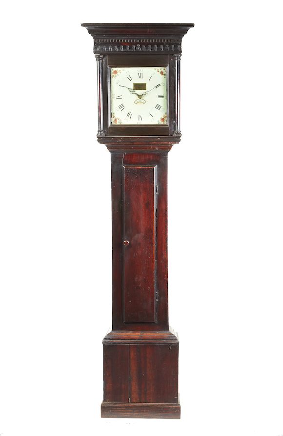 Bonhams : A late George III fruitwood-cased painted dial thirty-hour ...