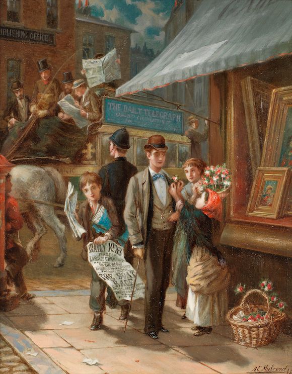 Bonhams : Augustus Edwin Mulready (British, 1844-1905) 'Our Street of ...