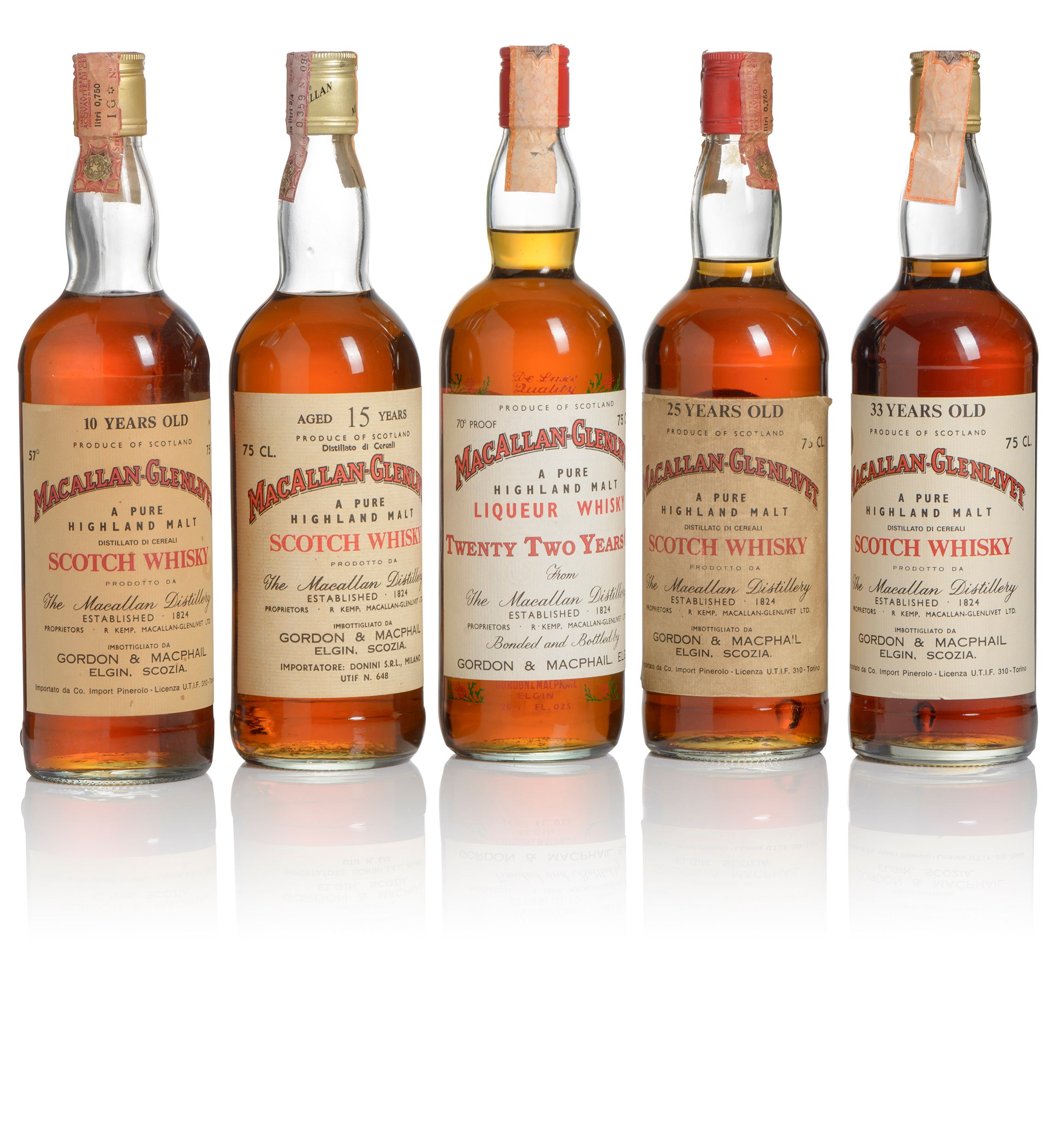 Bonhams : Macallan-Glenlivet-10 year old (1) Macallan-Glenlivet-15 year ...