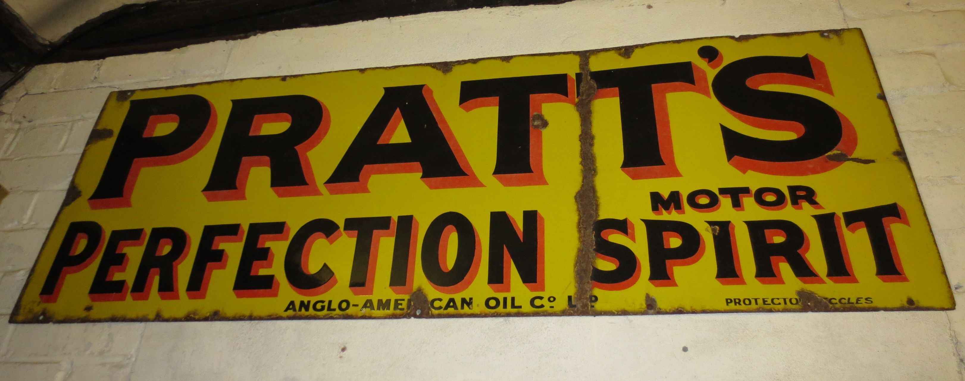 Bonhams Cars : A Pratt's Perfection Spirit enamel sign,