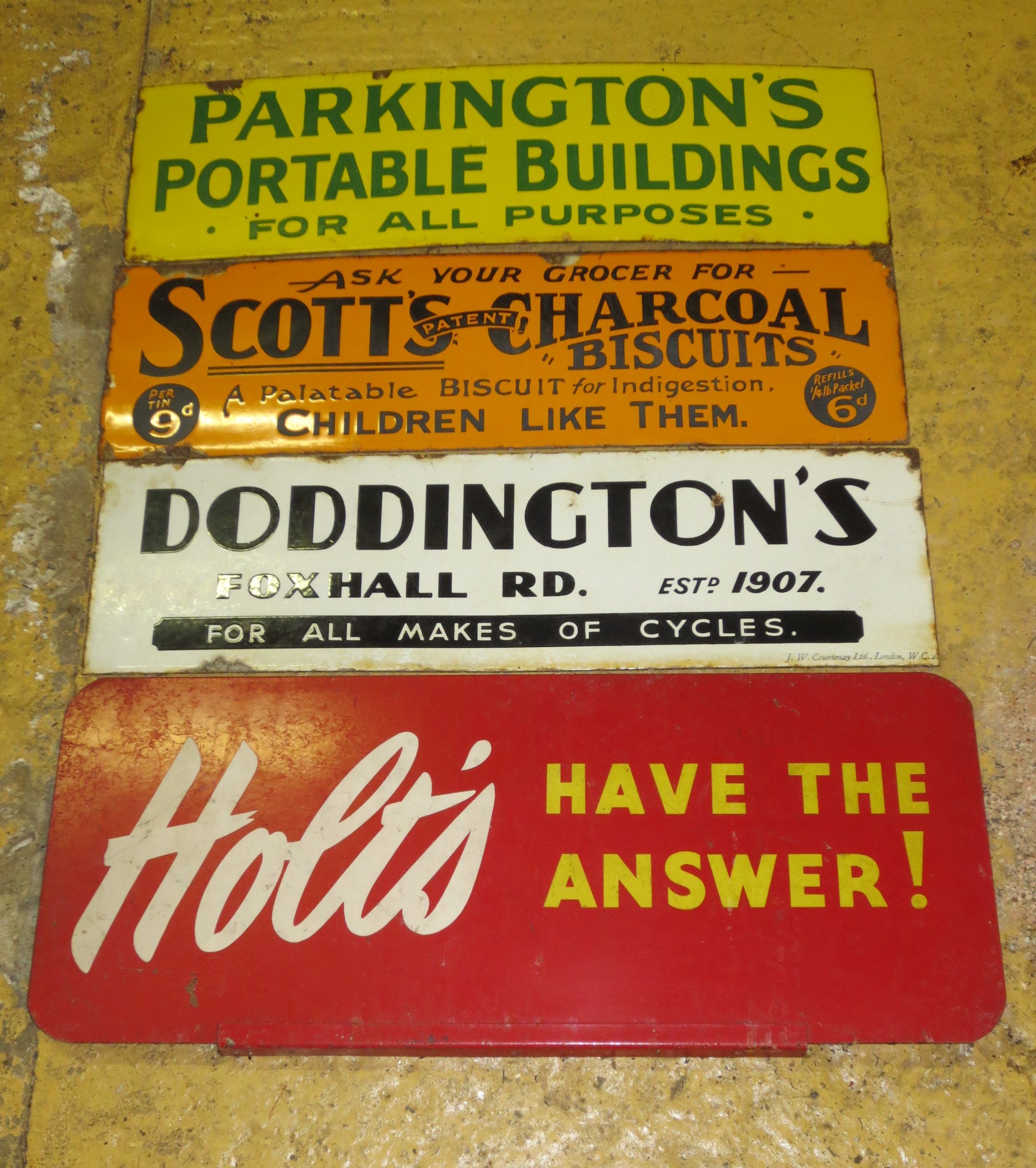 Bonhams Cars : Four advertising signs,