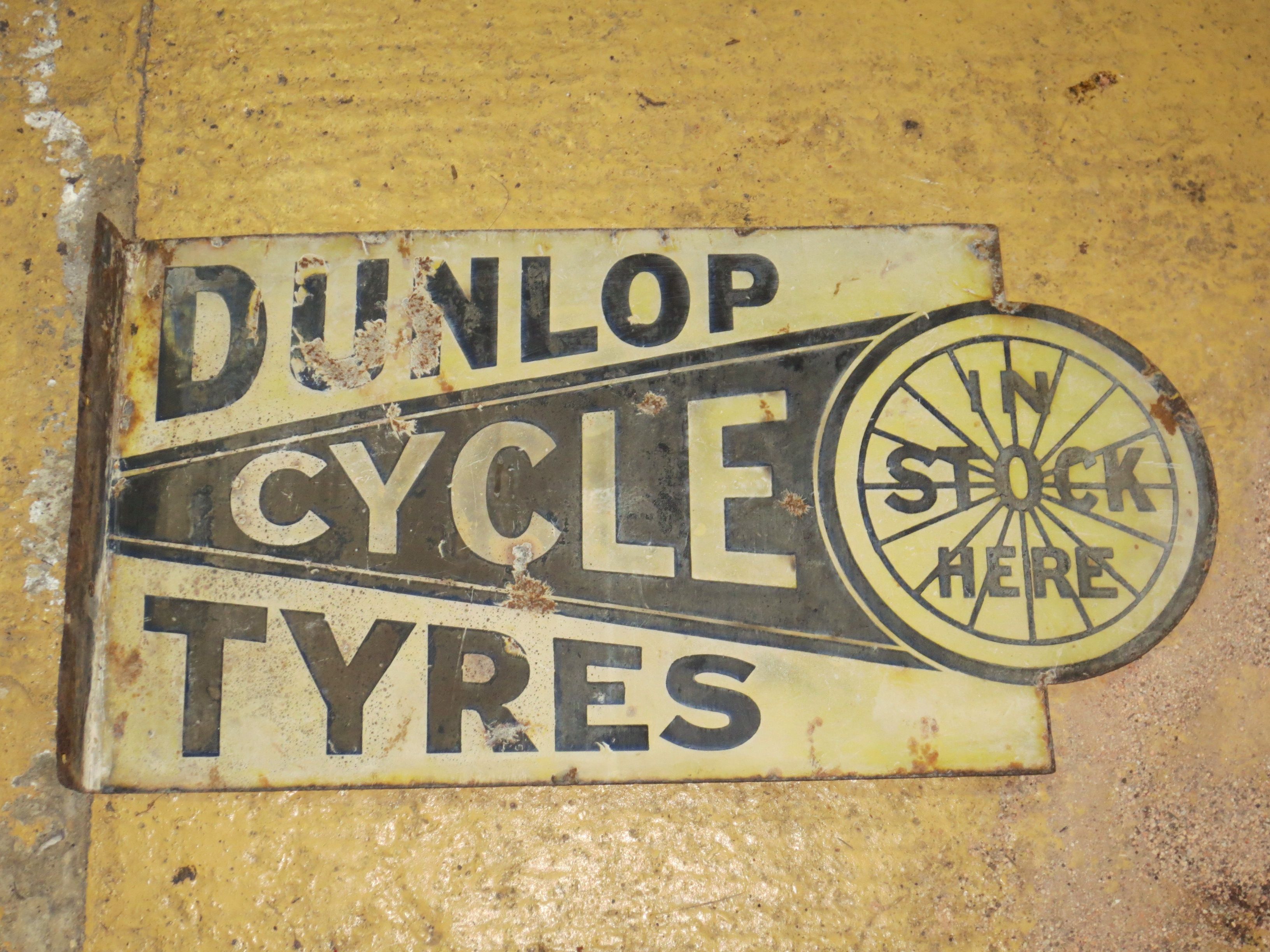 Bonhams Cars : A Dunlop Cycle Tyres stockist's enamel sign,