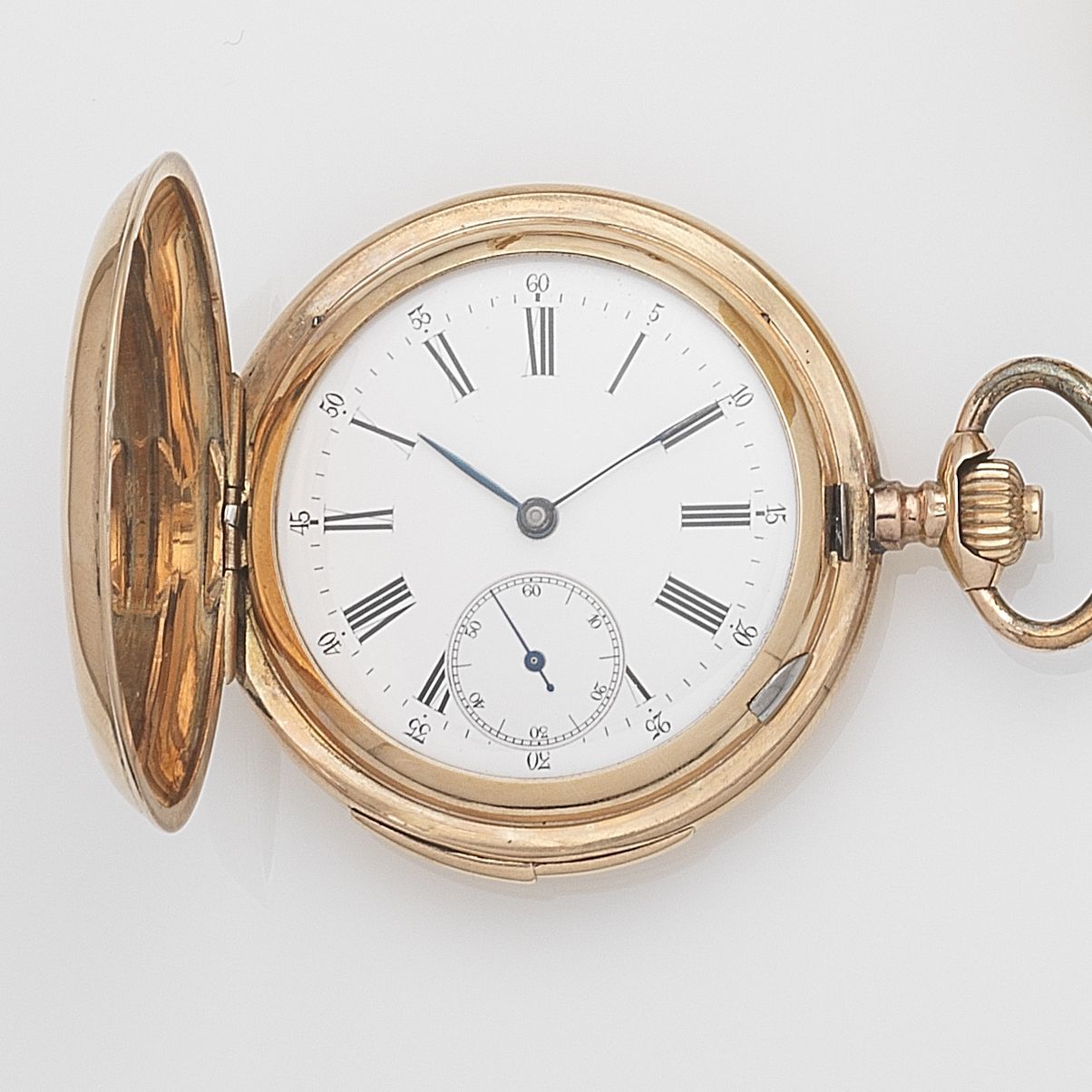Bonhams : Swiss. A 14ct gold keyless wind full hunter quarter repeating pocket watch Case No ...