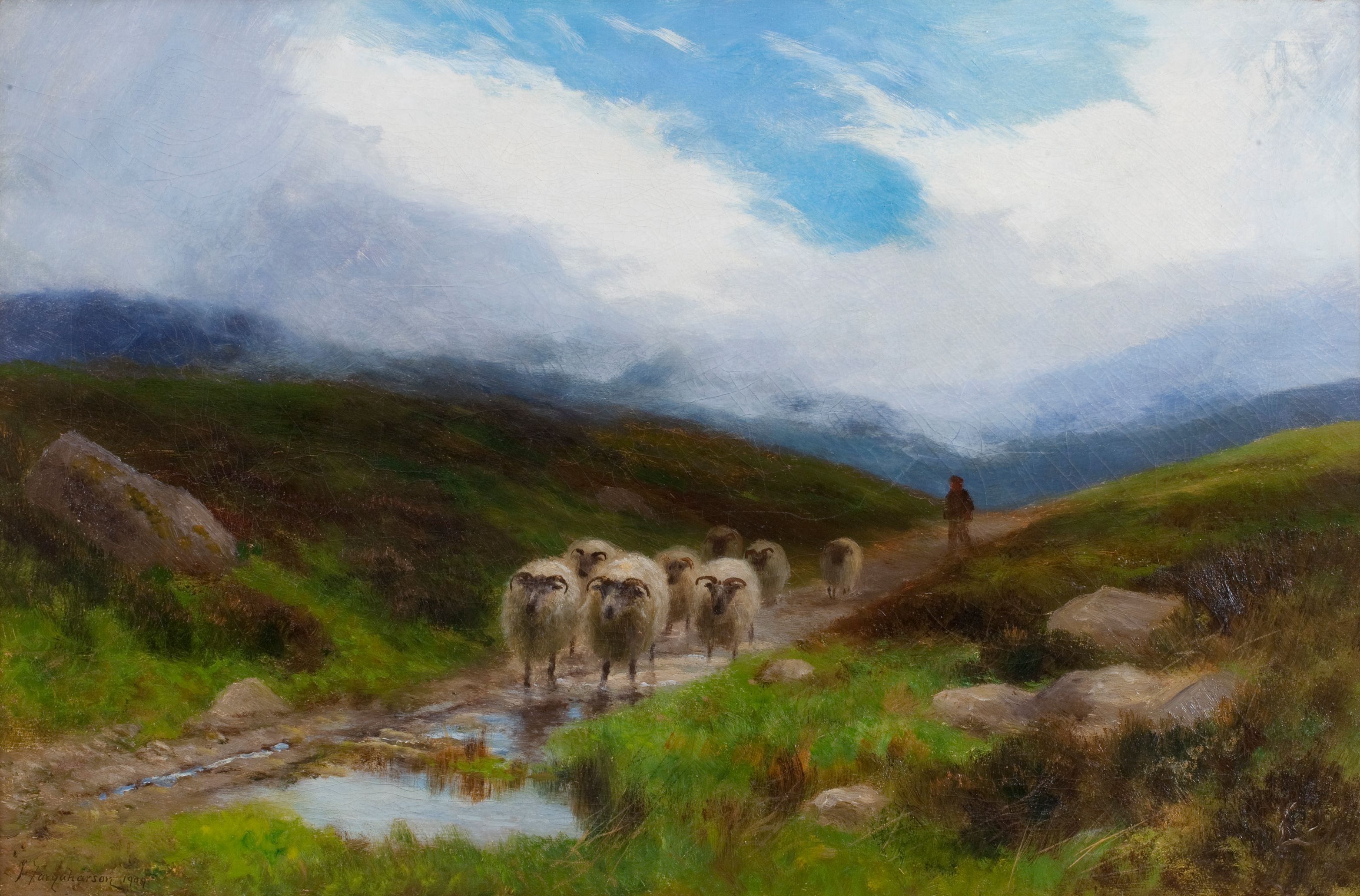 Bonhams : Joseph Farquharson, RA (British, 1846-1935) Driving the Flock