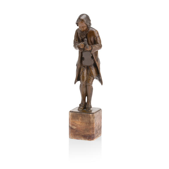 Bonhams A Late 19th Century Patinated Bronze Of A Violinist