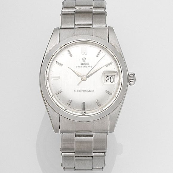 Bonhams : Tudor. A stainless steel manual wind calendar bracelet watch ...
