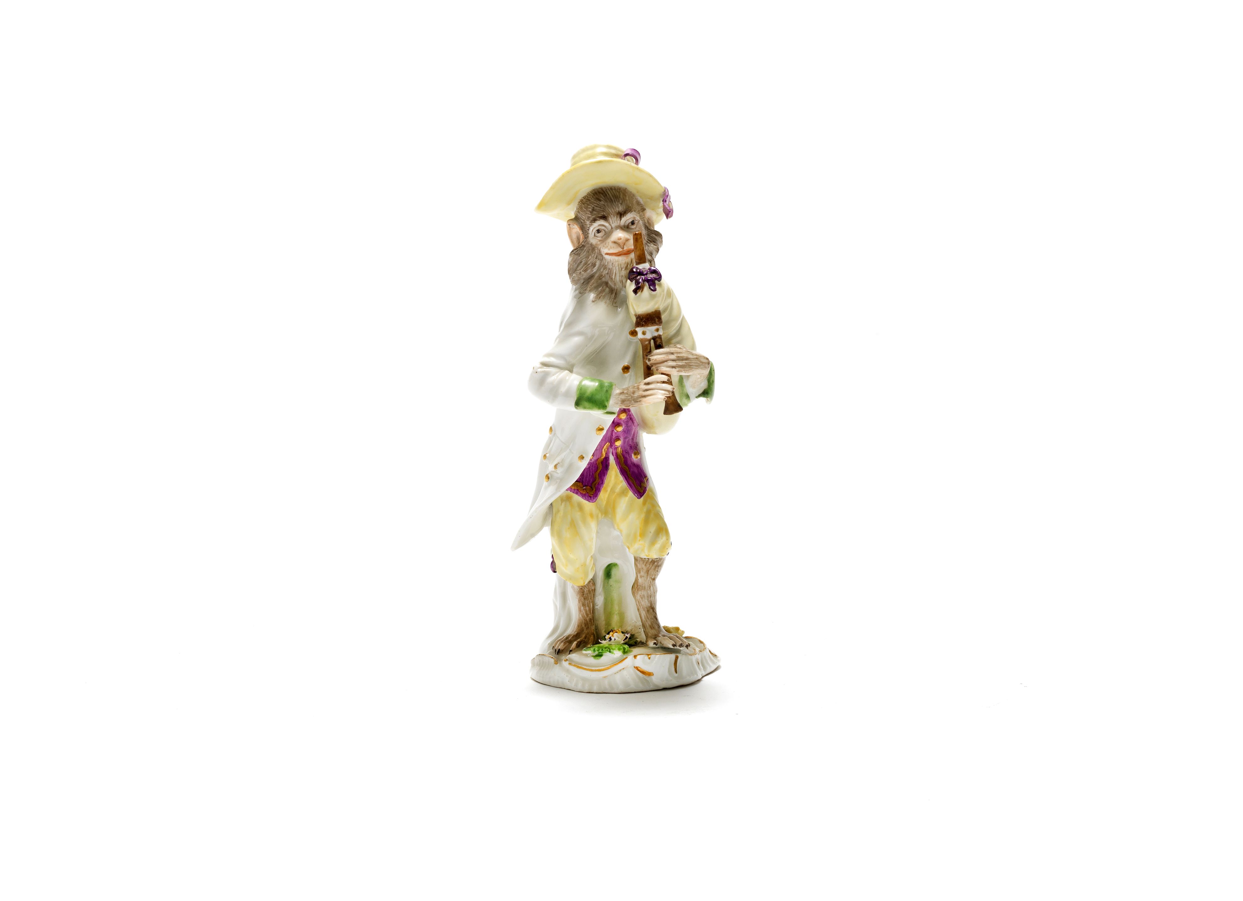 Bonhams : A Meissen monkey band figure of a bagpipe player, third ...