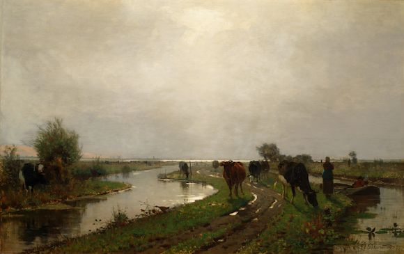 Bonhams : Richard Burnier (Dutch, 1825-1884) On the Y, near Amsterdam ...