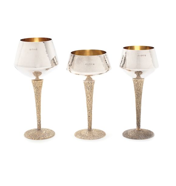 Bonhams : STUART DEVLIN: Three silver and silver-gilt graduated goblets ...