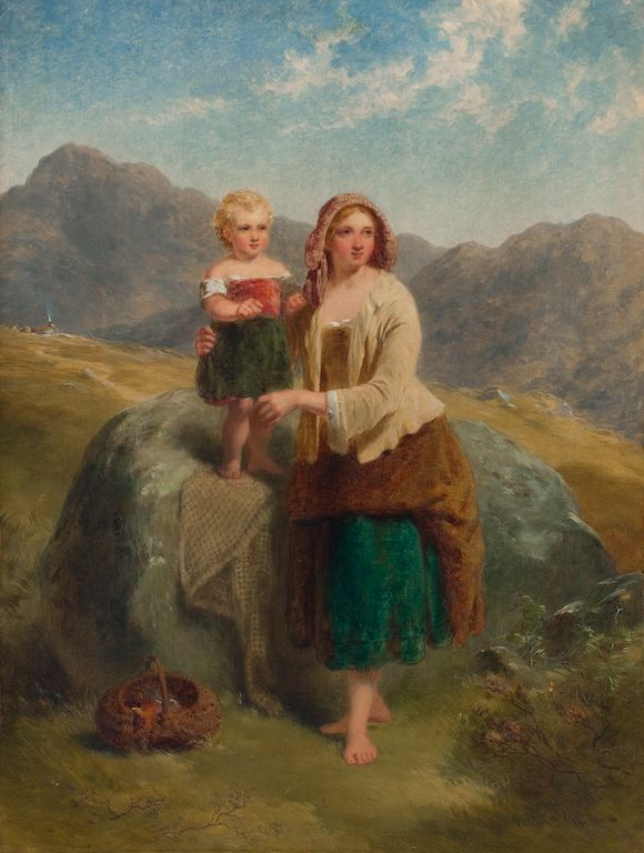 Bonhams : Daniel Munro (British, active 1840-1880) Mother and child on ...