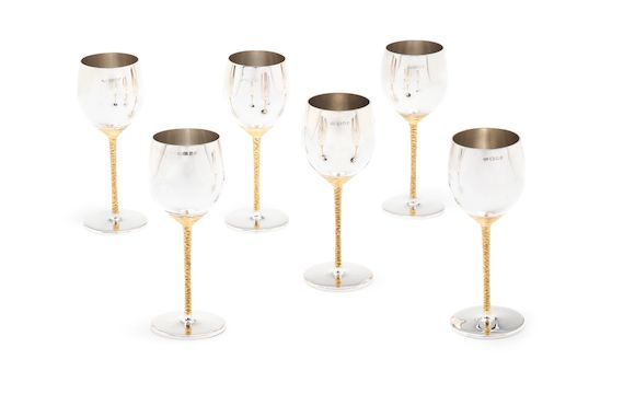 Bonhams : STUART DEVLIN: A set of six silver and silver-gilt wine ...