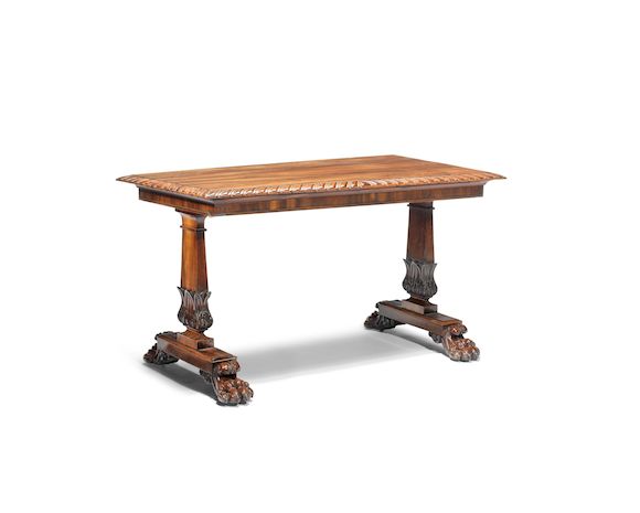 Bonhams : A George IV gonçalo alves library table attributed to ...