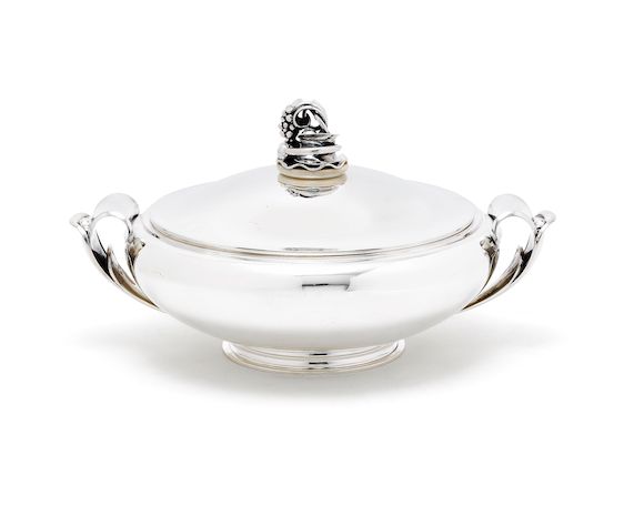Bonhams : A Danish silver vegetable dish and cover maker's mark for ...
