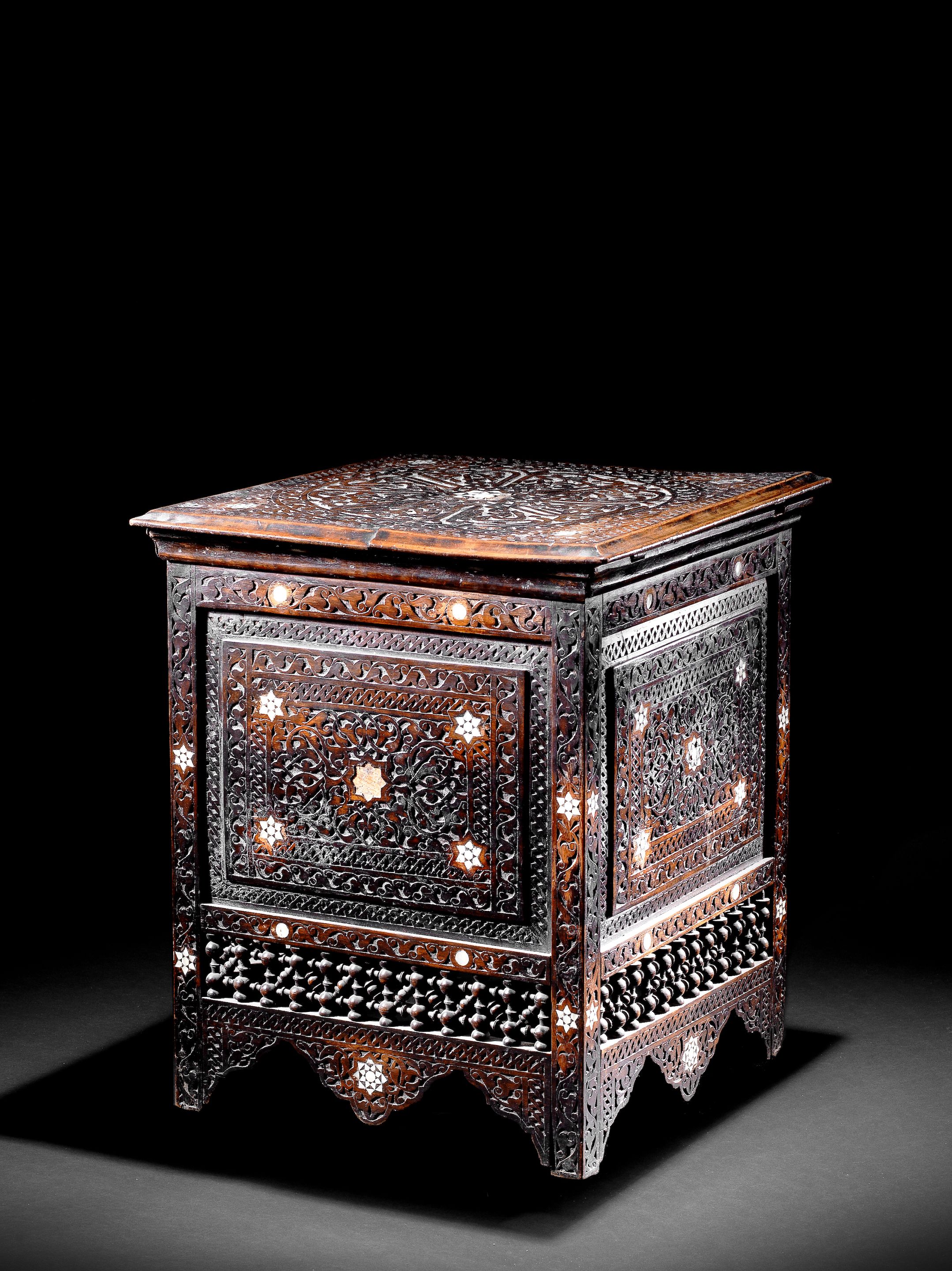 Bonhams : A Damascus mother-of-pearl inlaid wood Chest Syria, late 19th ...
