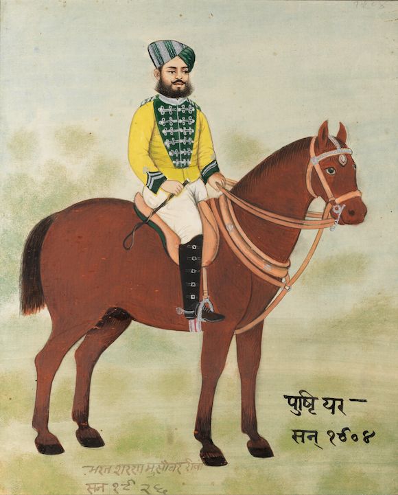 Bonhams : Four studies of Indian army soldiers: a trooper on horseback ...