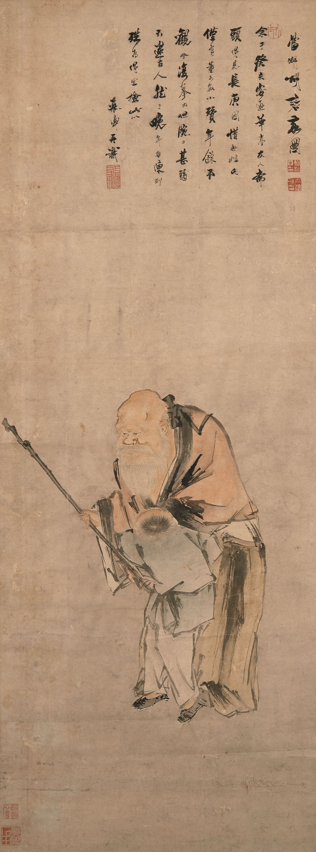 Bonhams : Hu Mei (Qing dynasty) God of Longevity