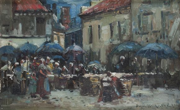 Bonhams : John Muirhead RSW (British, 1867-1927) The Village Market